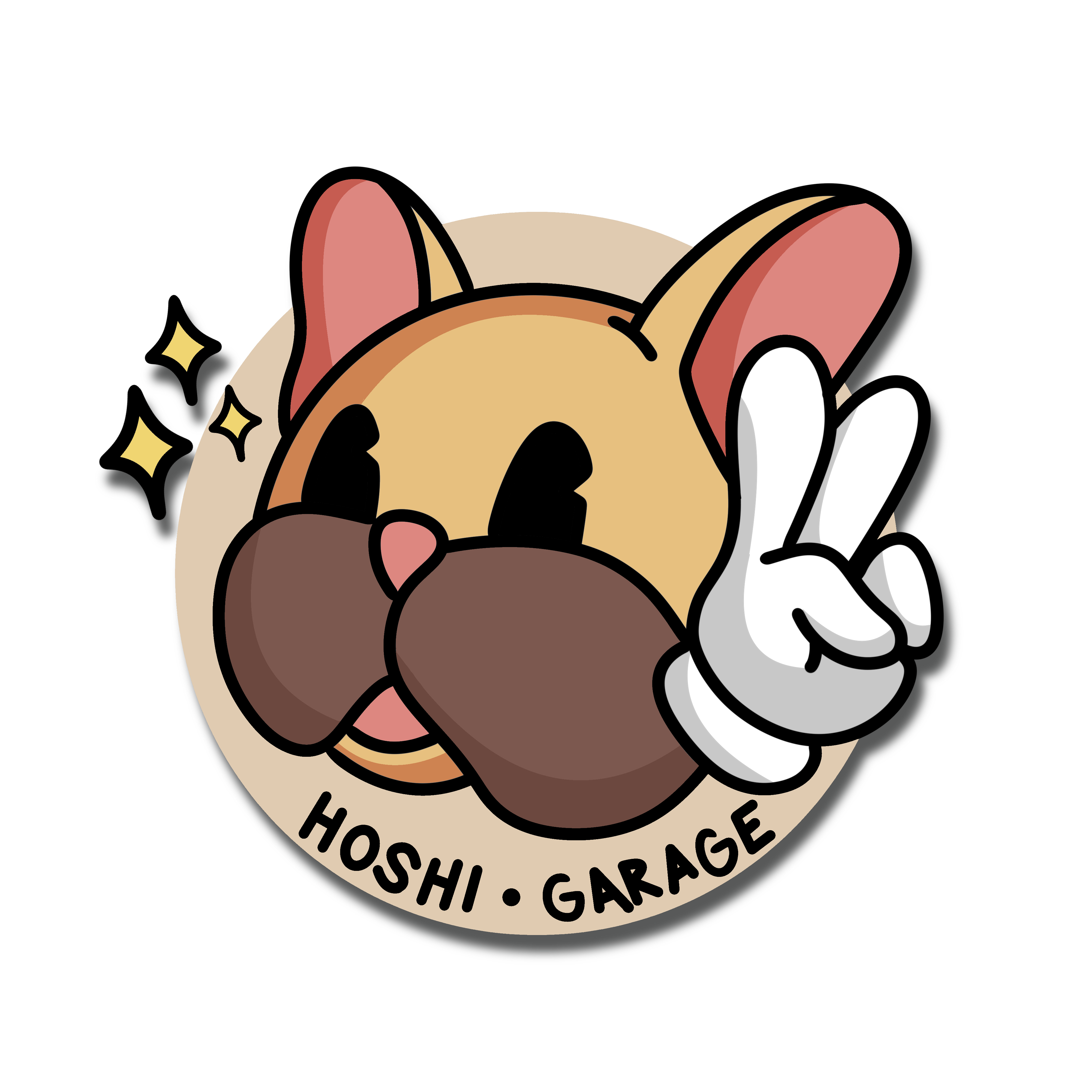 Hoshi Peace Sign Circle Sticker – Hoshi Garage
